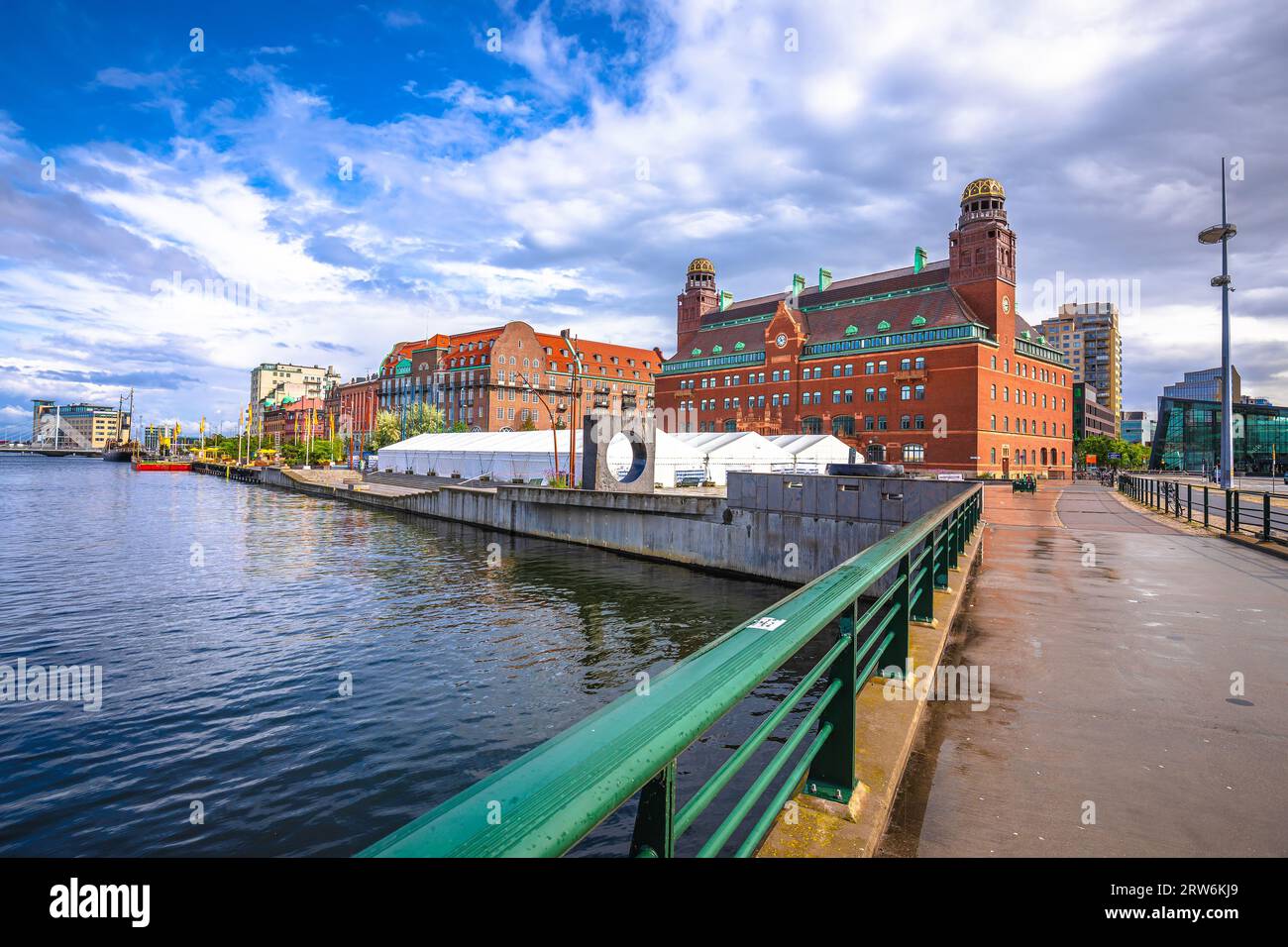 City of Malmo waterfront architecture view, Scania province of Sweden ...