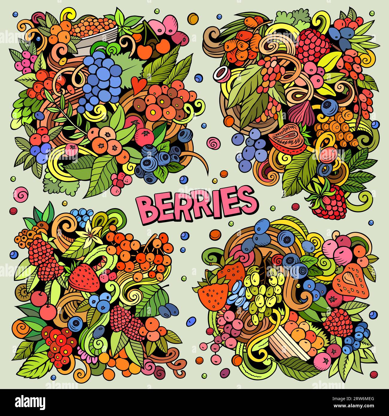 Berries cartoon vector doodle designs set Stock Vector Image & Art - Alamy