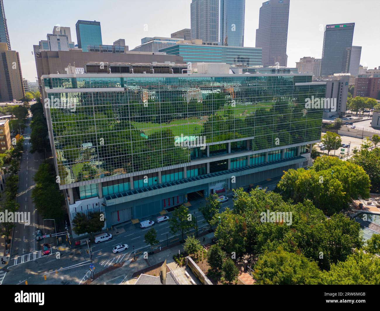 Atlanta, GA, USA - September 8, 2023: Aerial photo Georgia Lottery HQ ...