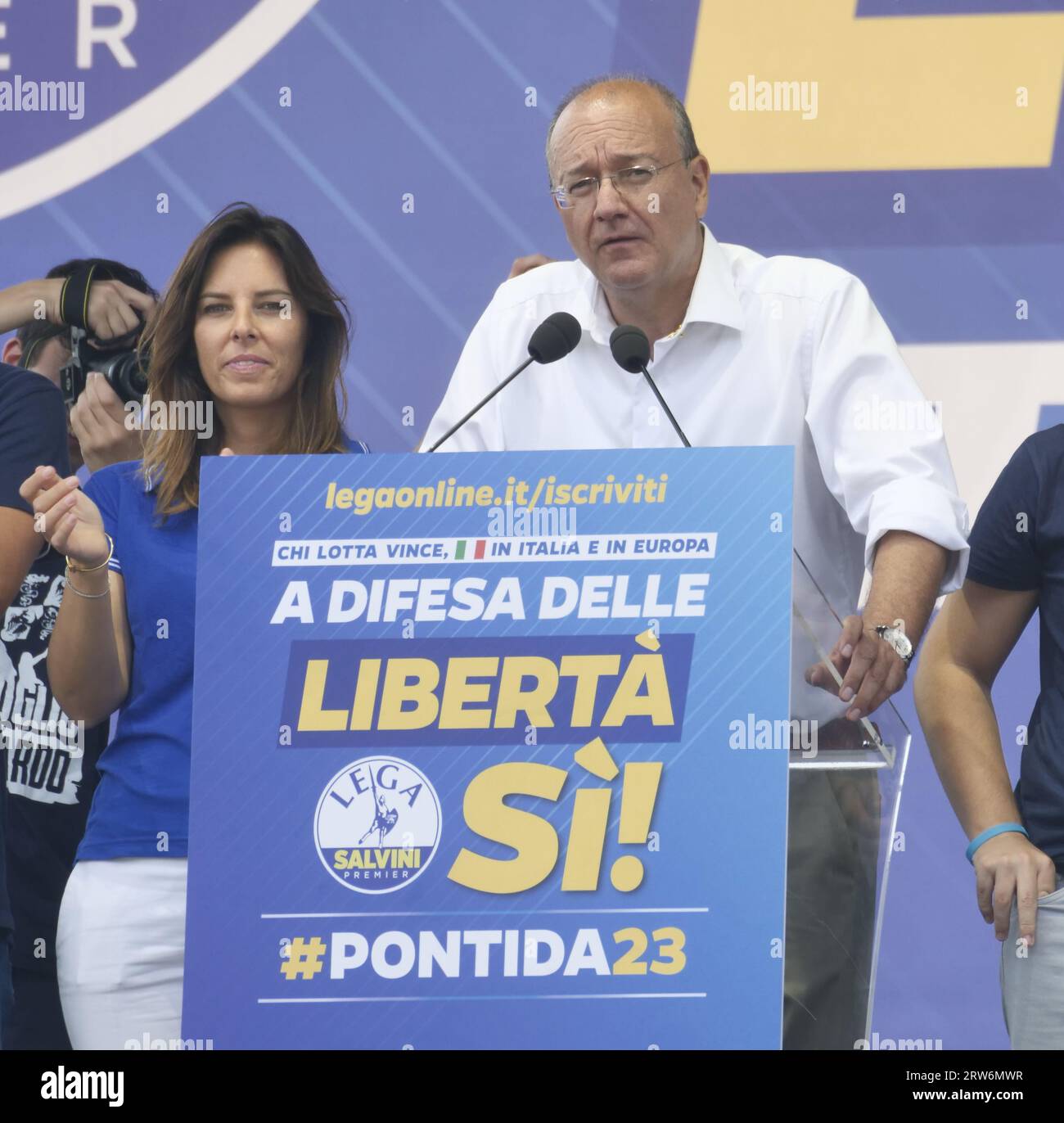 Pontida, Italy. 17th Sep, 2023. Meloni government ministers: Giulia ...