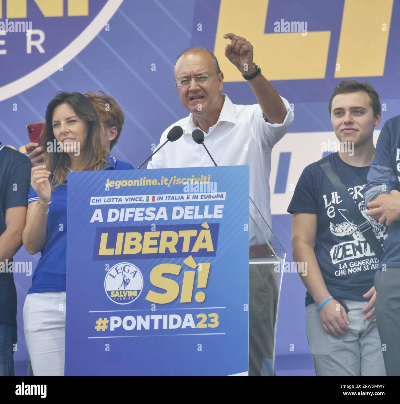 Pontida, Italy. 17th Sep, 2023. Meloni government ministers: Giulia ...
