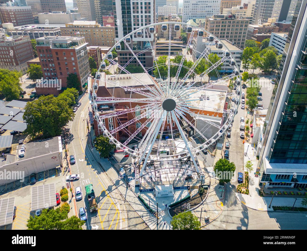 Atlanta, GA, USA - September 8, 2023: Aerial photo Skyview Atlanta ...