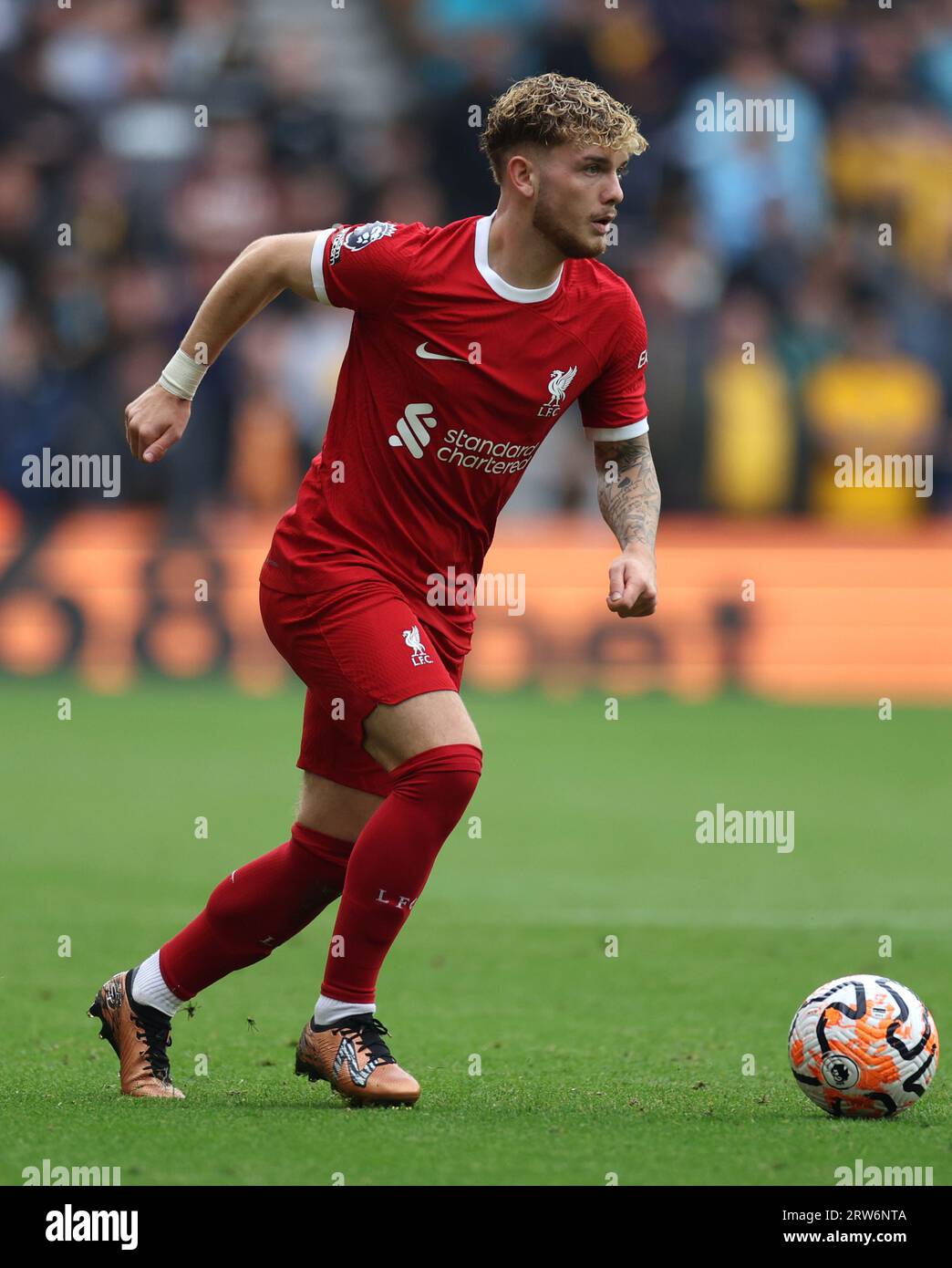 Liverpool's Harvey Elliott during the Premier League match at Molineux ...