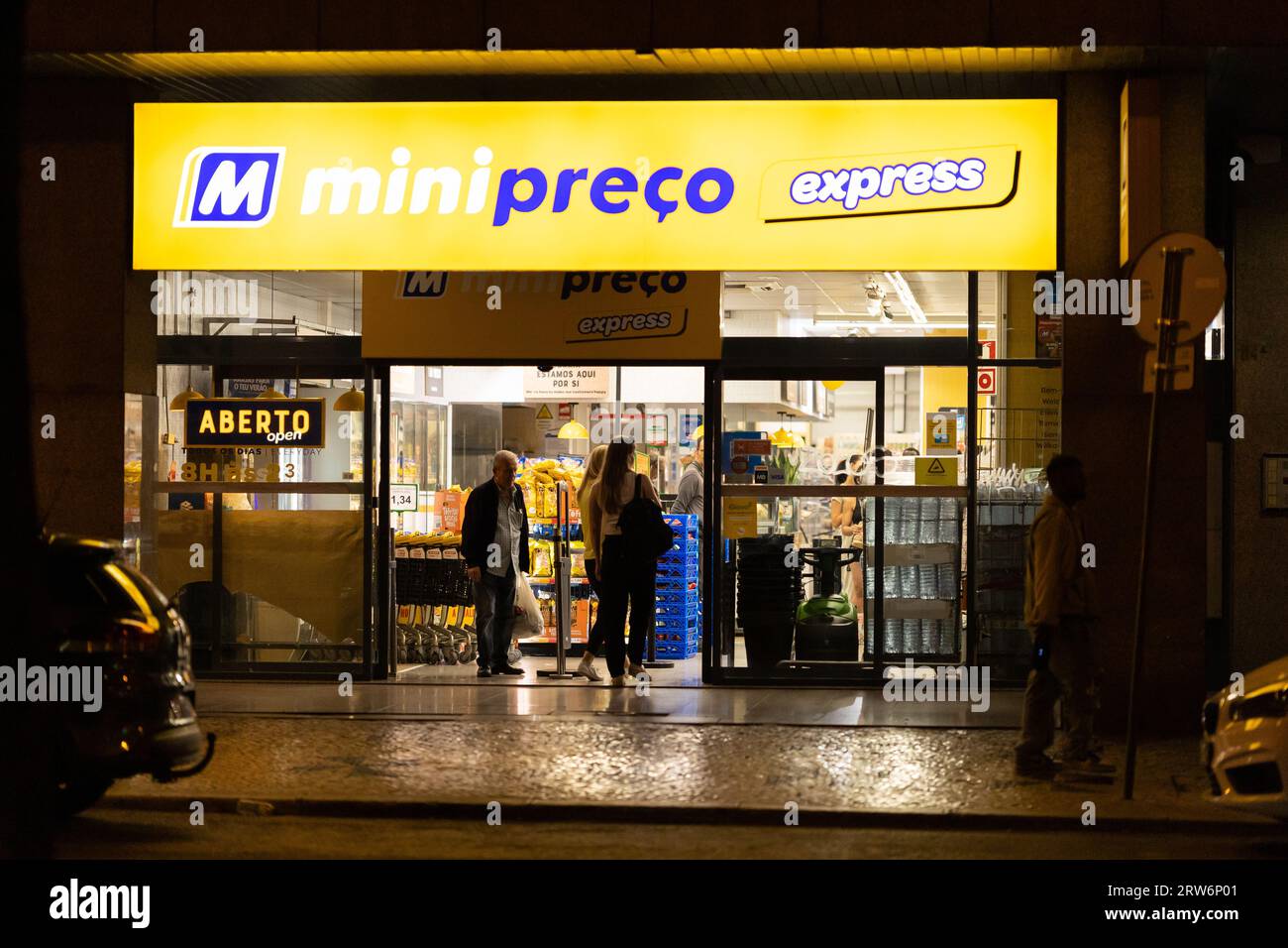 27 July 2023 Lisbon, Portugal: Mini Price Express. Mid shot Stock Photo ...