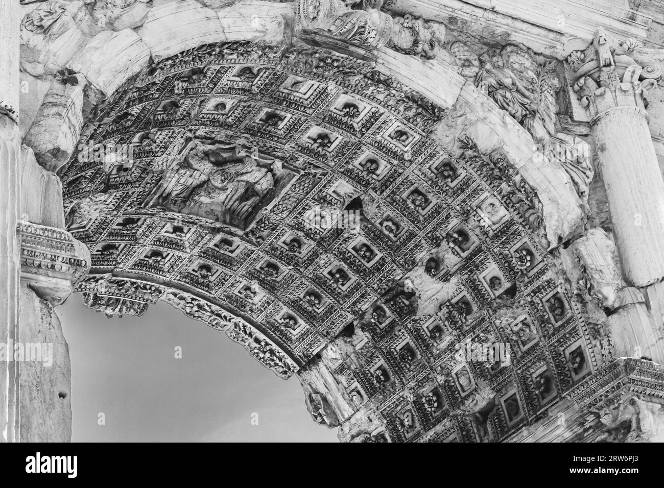 Black and white photo of an arch on the capital hill rome Stock Photo ...