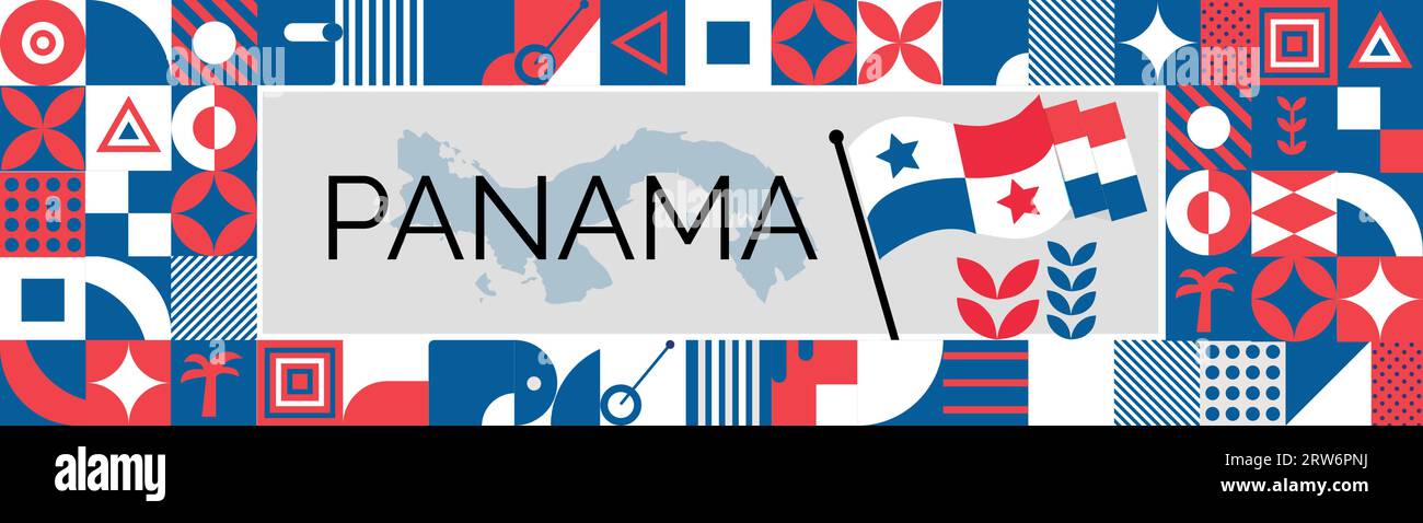 PANAMA Map and raised fists. National day or Independence day design ...