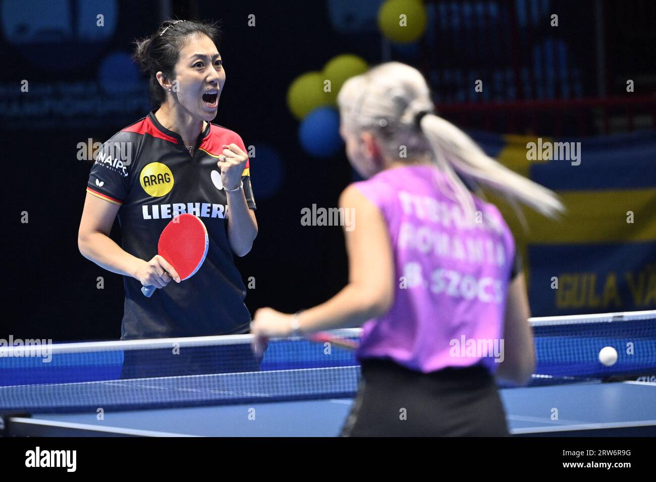 MALMÖ, SWEDEN 20230917Germany's Ying Han celebrates after winning a ...