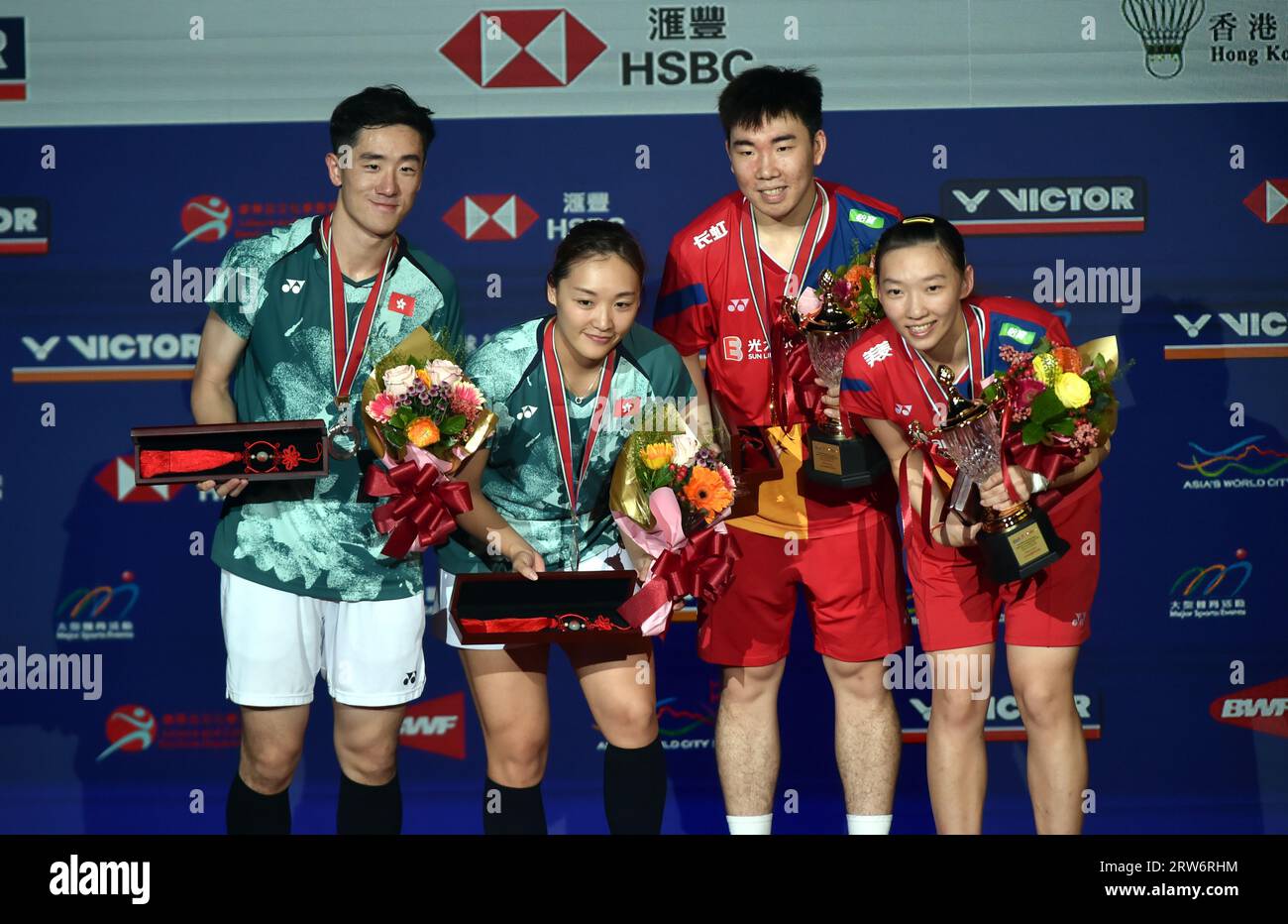 Hong Kong. 17th Sep, 2023. Guo Xinwa (2nd R)/Wei Yaxin (1st R) of China ...