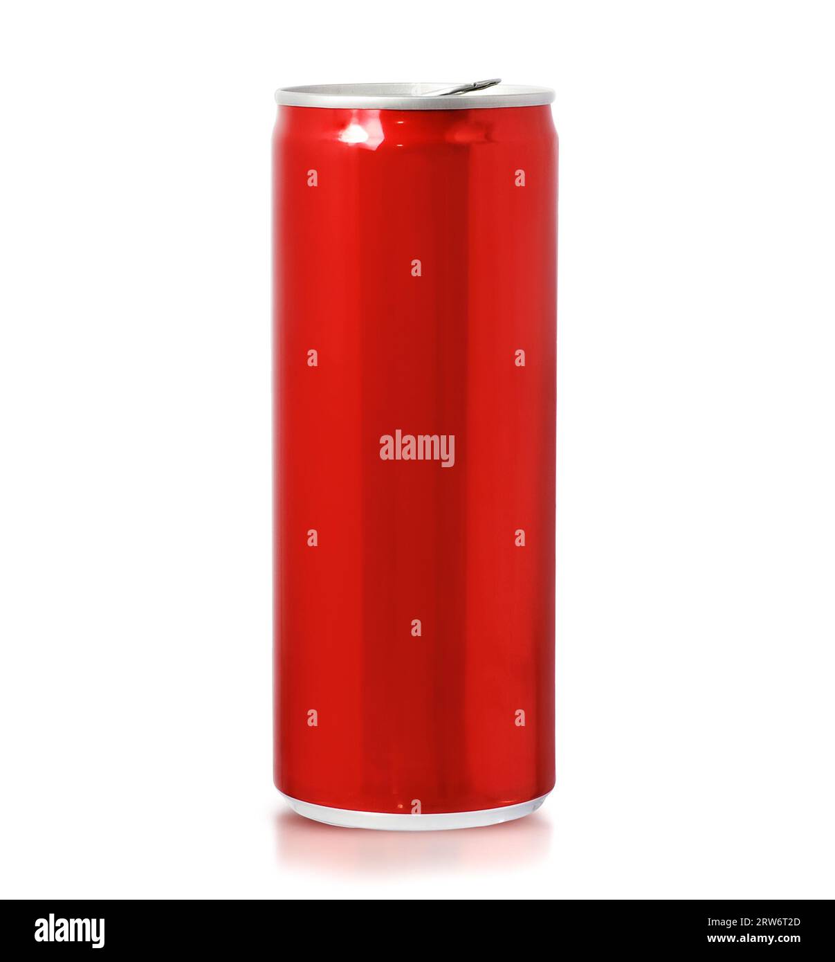 aluminum red can isolated on white background Stock Photo - Alamy