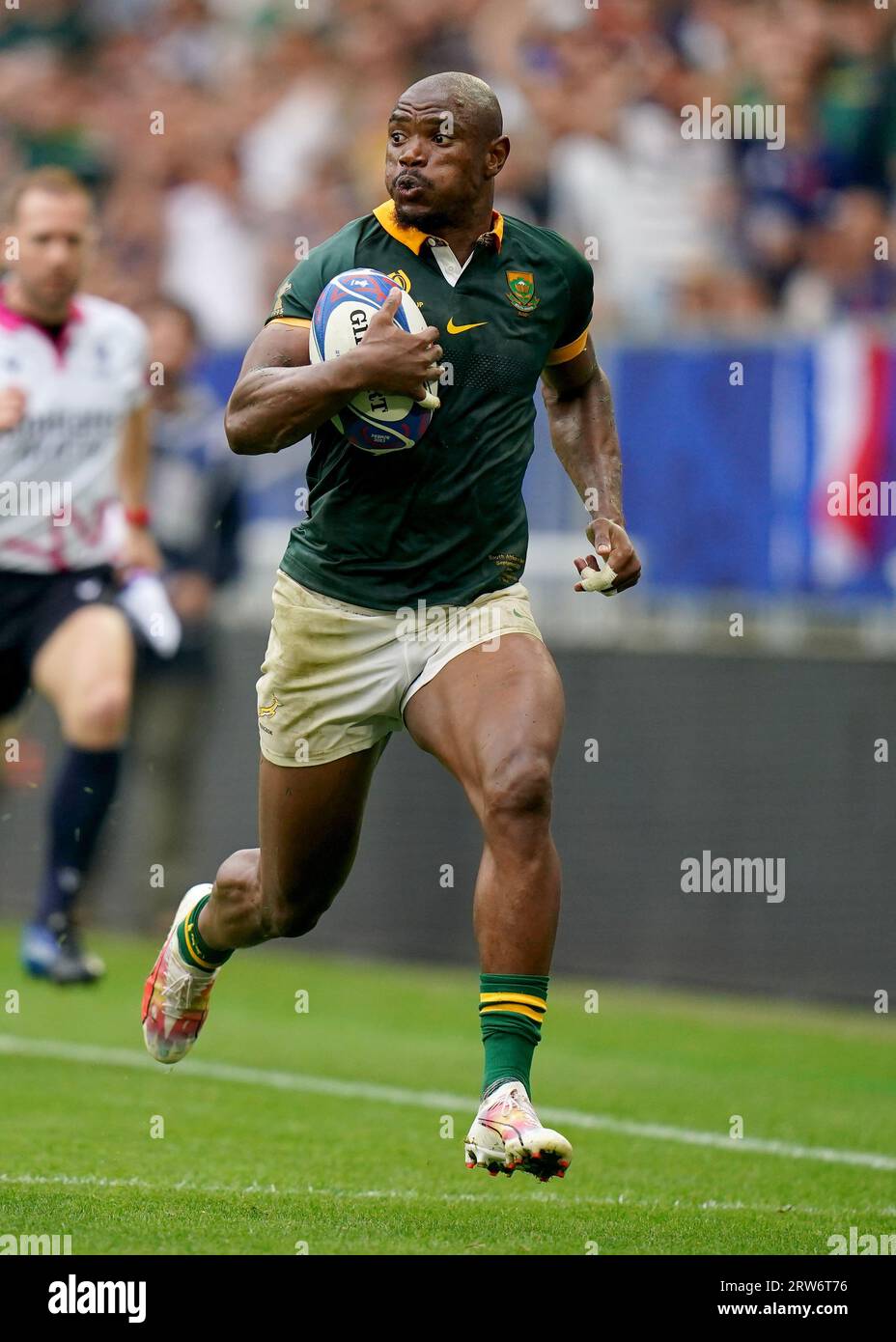 South Africa's Makazole Mapimpi in action during the Rugby World Cup ...