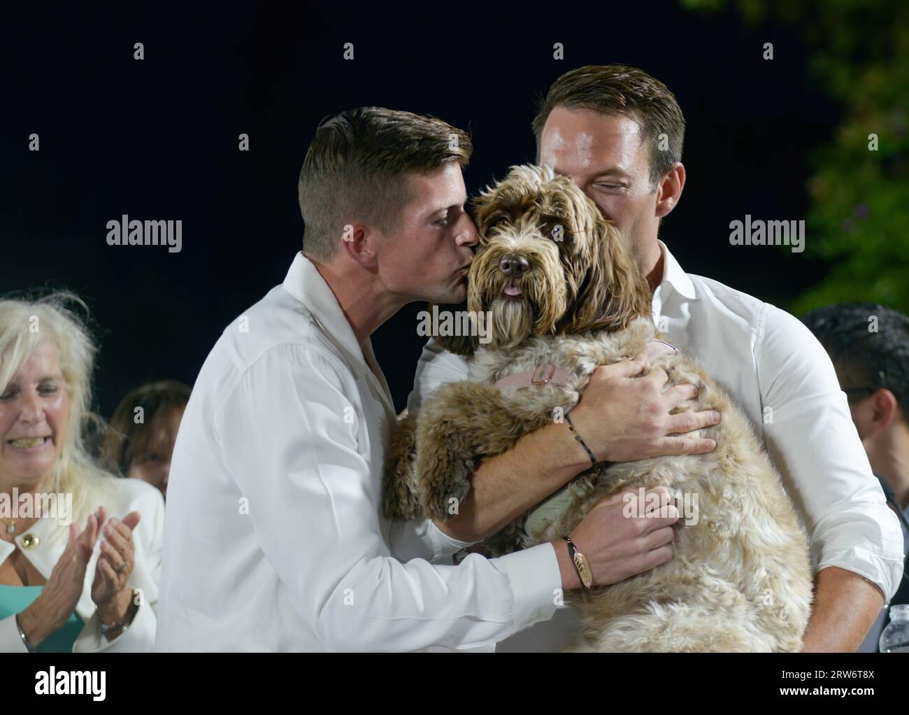 Athens, Greece - 16 September 2023. Stefanos Kasselakis (R) accompanied ...