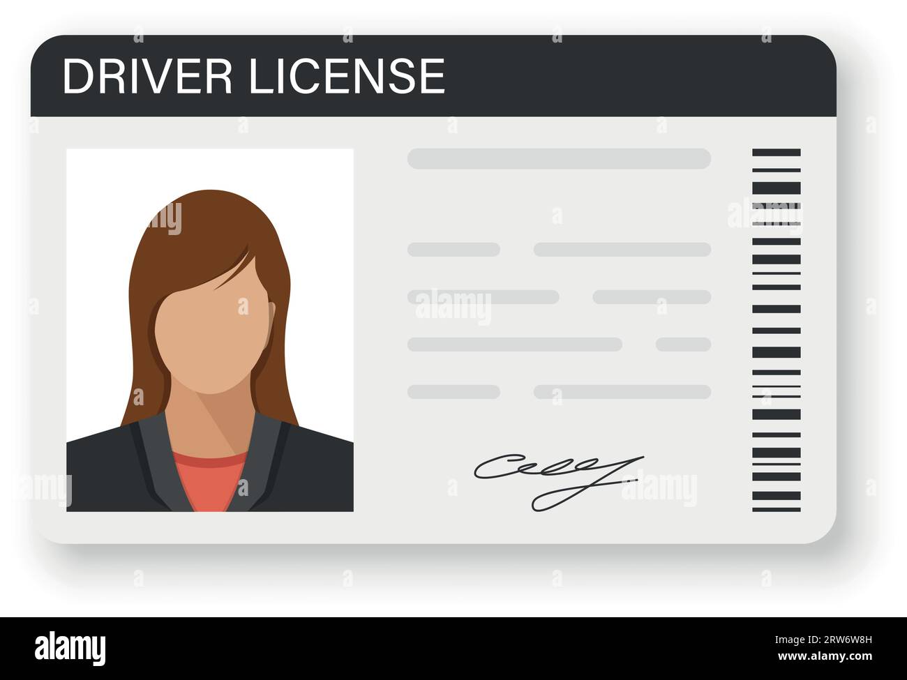 Driver license icon in flat style. Id card vector illustration on ...