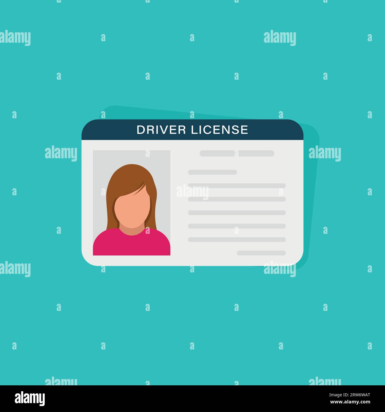Driver license icon in flat style. Id card vector illustration on ...