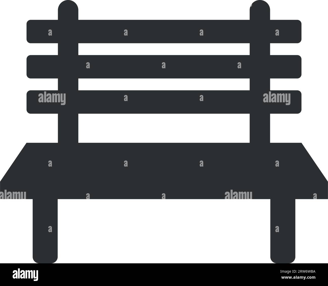 Bench icon in flat style. Comfortable rest vector illustration on ...