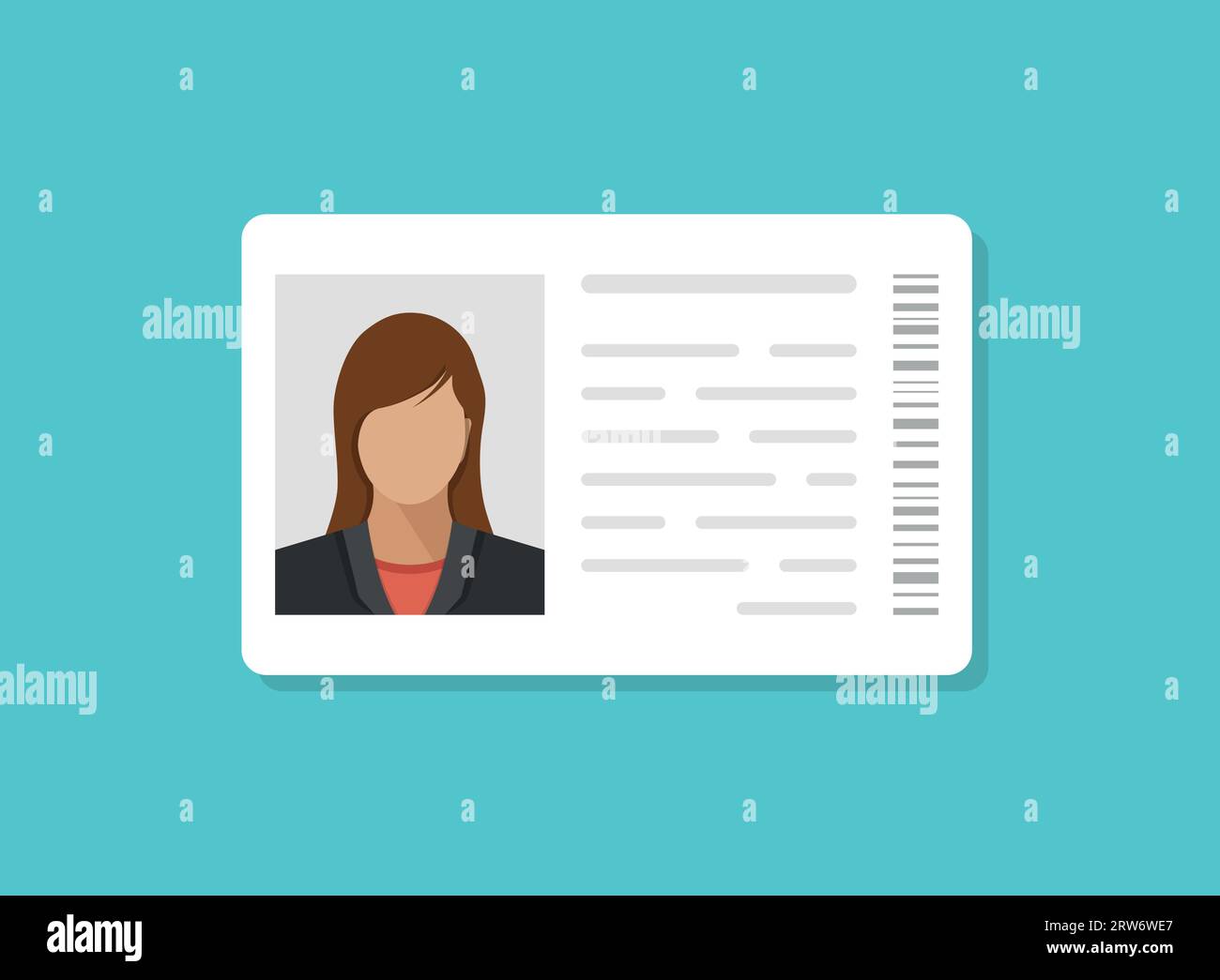 Driver license icon in flat style. Identification document vector ...