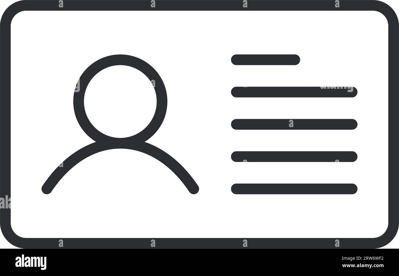 Driver license icon in flat style. Identification document vector ...