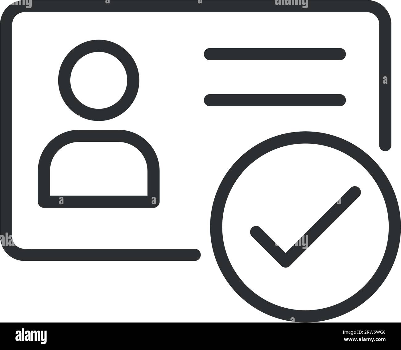 Driver license icon in flat style. Identification document vector ...