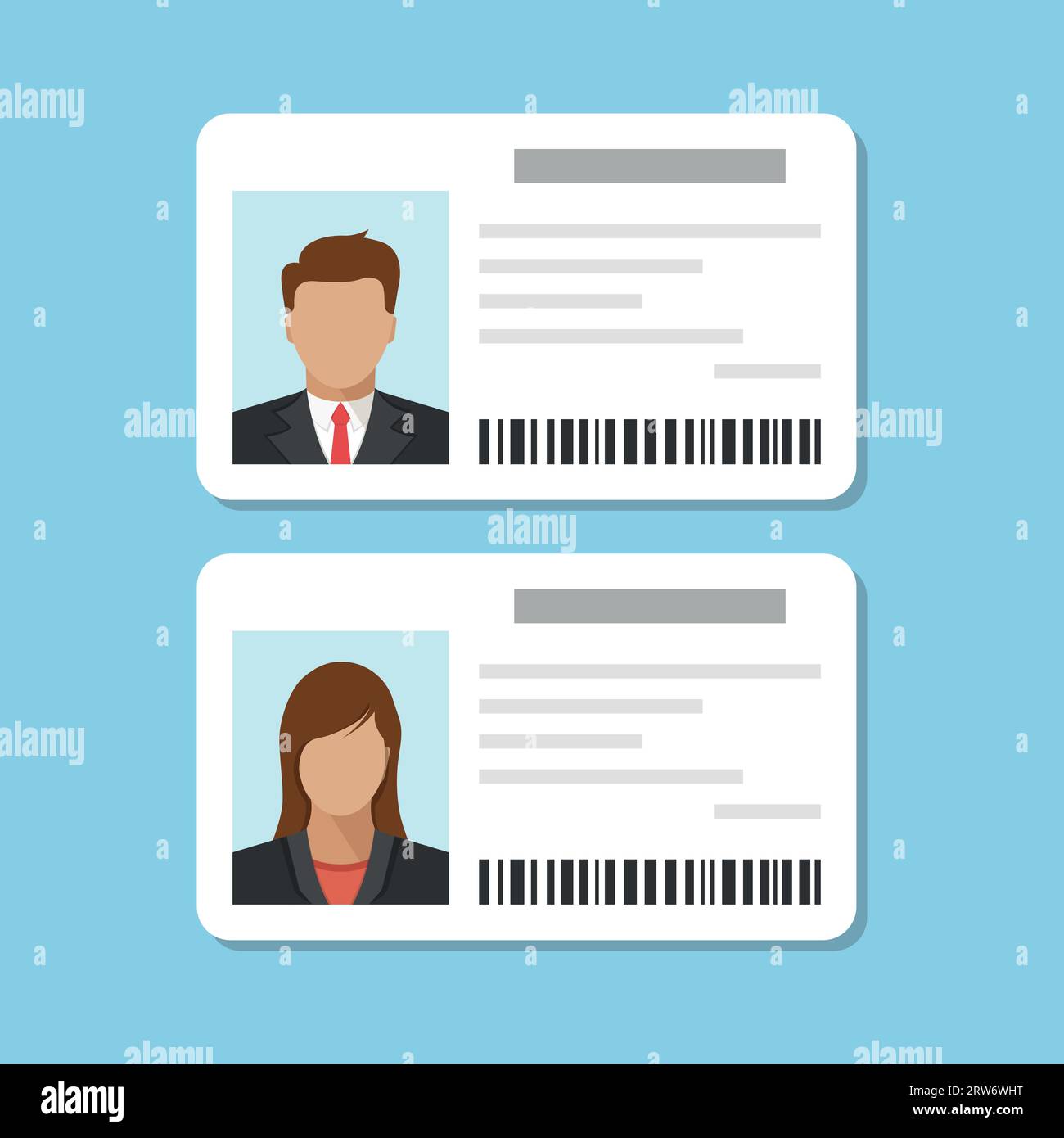 Driver license icon in flat style. Identification document vector ...