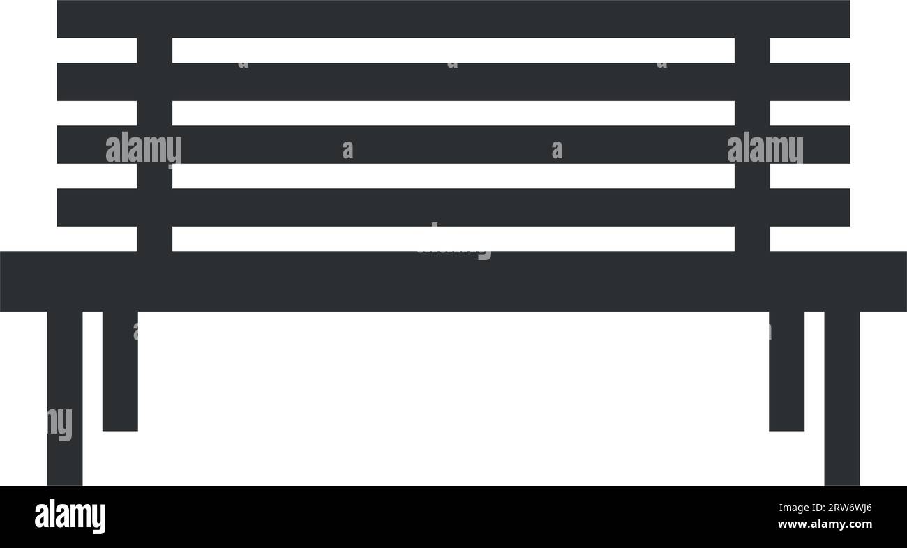 Bench icon in flat style. Comfortable rest vector illustration on ...