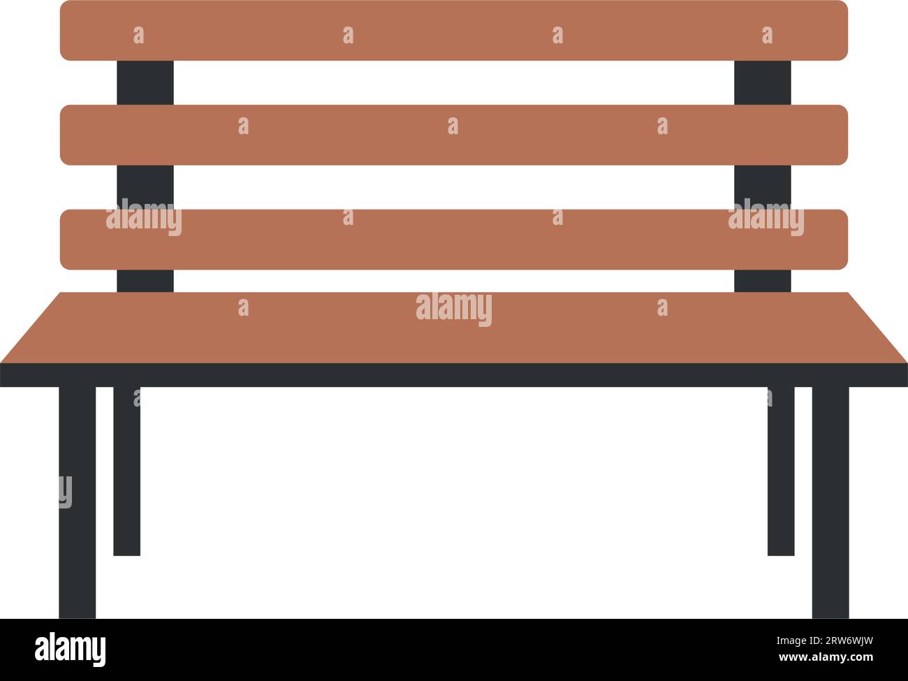 Bench icon in flat style. Comfortable rest vector illustration on ...