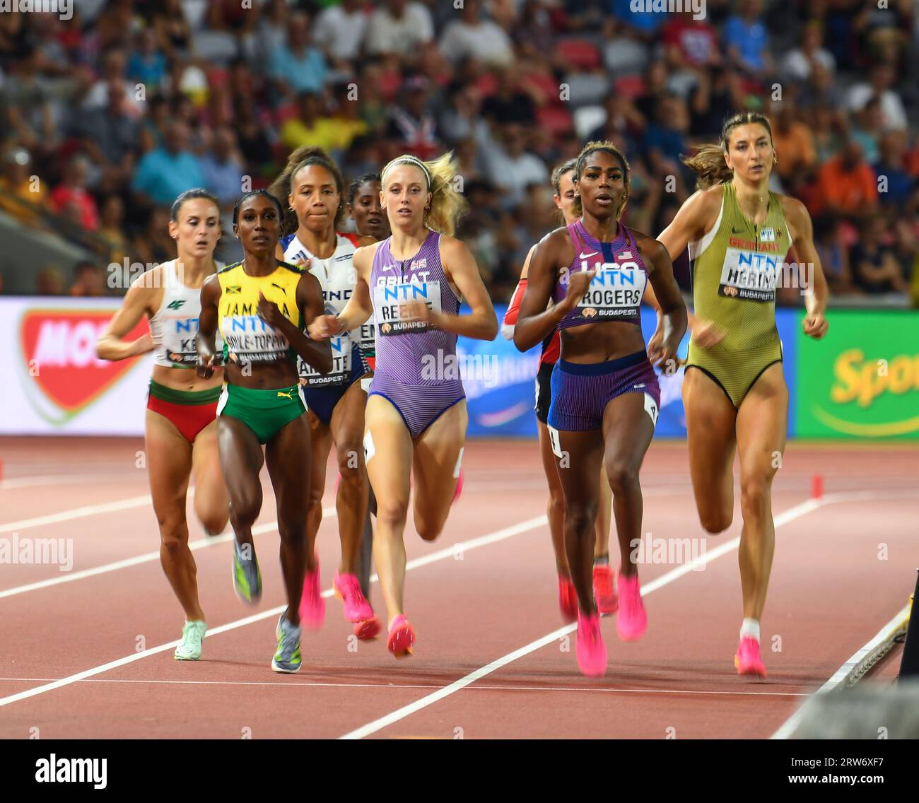 Raevyn Rogers of the USA competing in the women’s 800m heat 2 on day ...