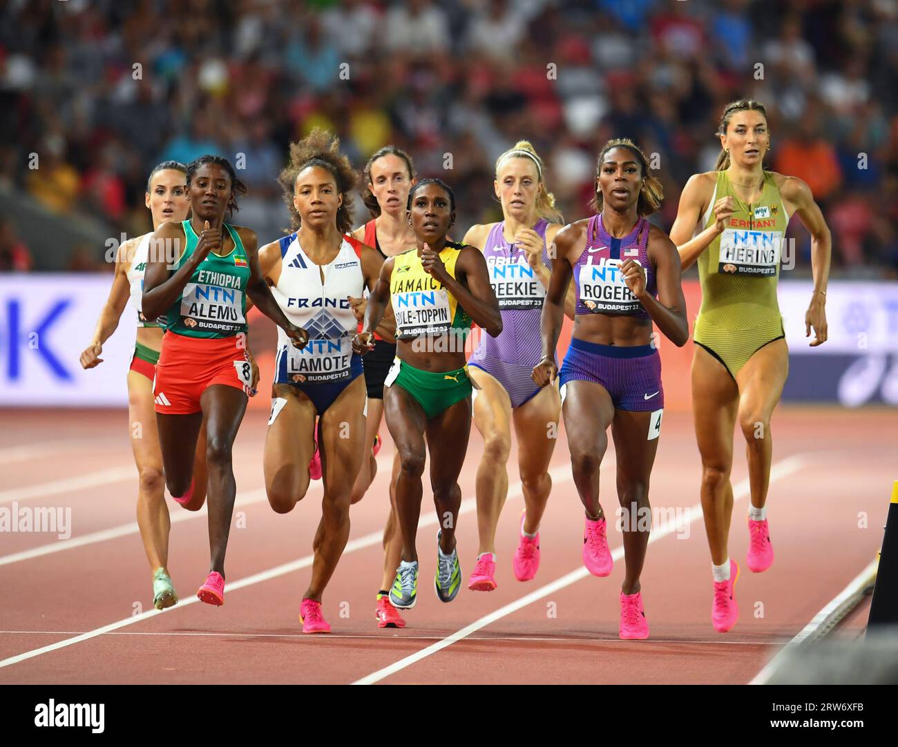 Raevyn Rogers of the USA competing in the women’s 800m heat 2 on day ...