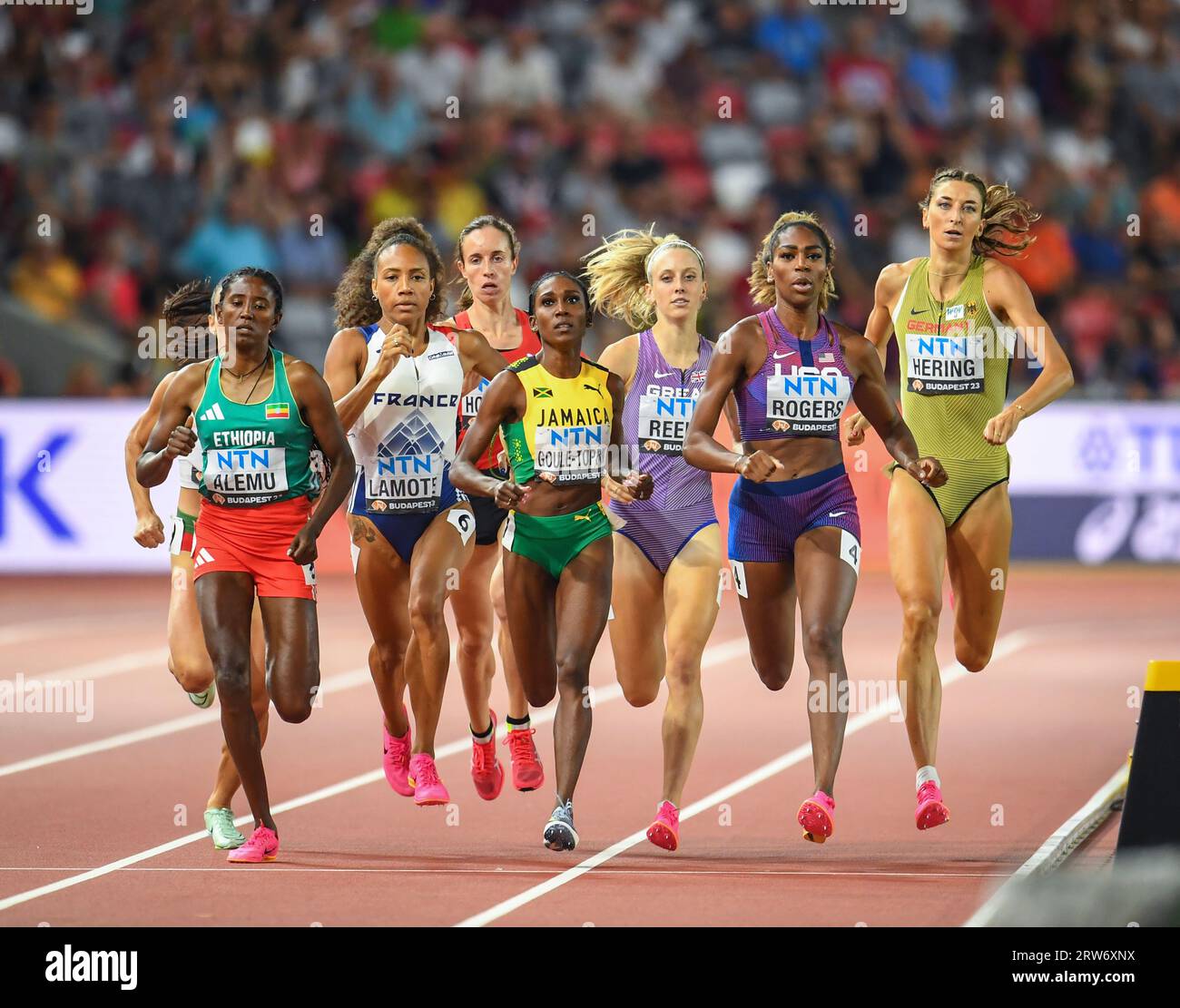 Raevyn Rogers of the USA competing in the women’s 800m heat 2 on day ...