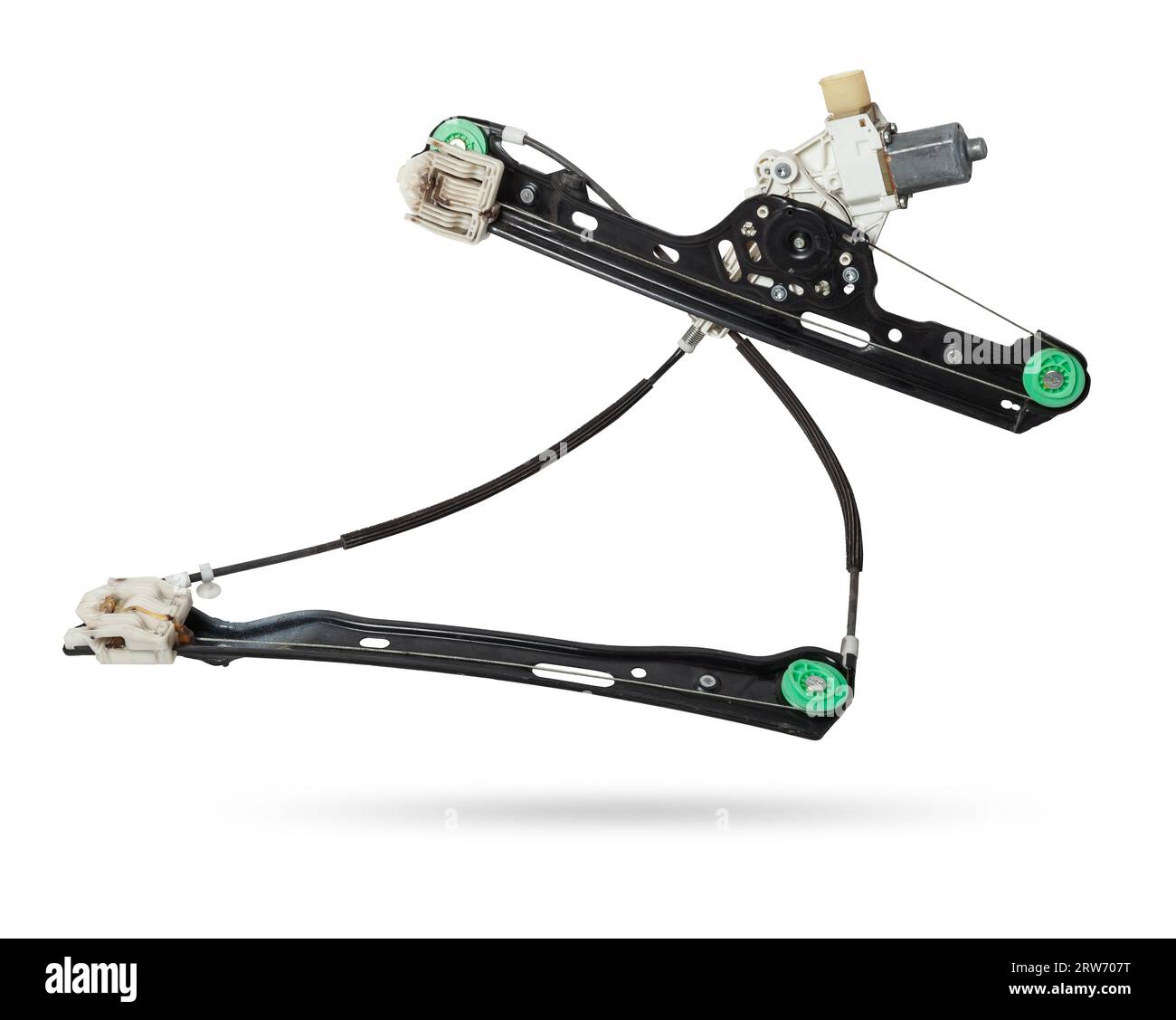 Electric window mechanism for a car on a white isolated background ...