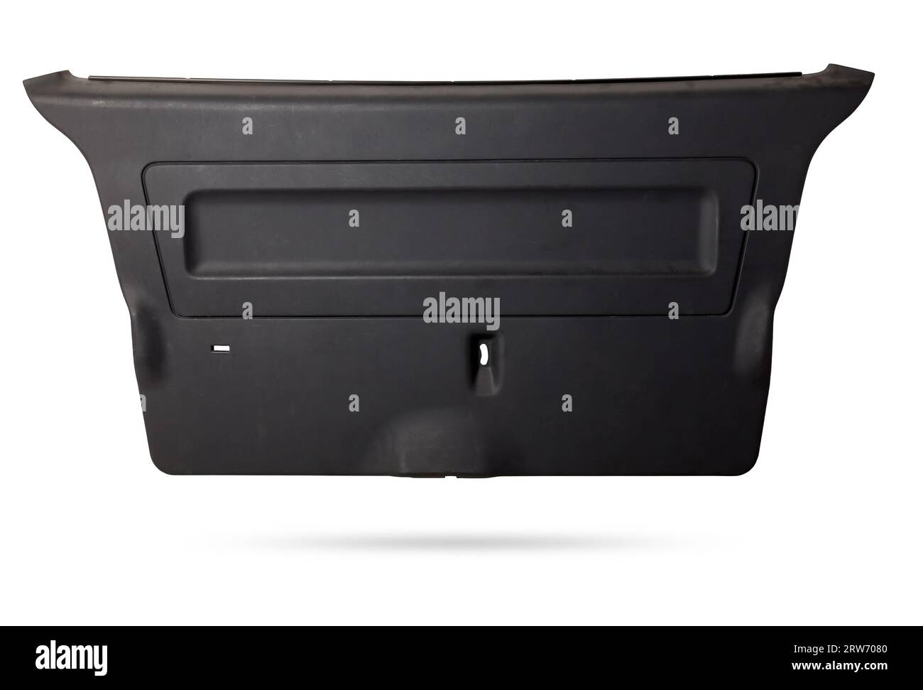 Sheathing of a car body part - trunk made of black plastic on a white ...