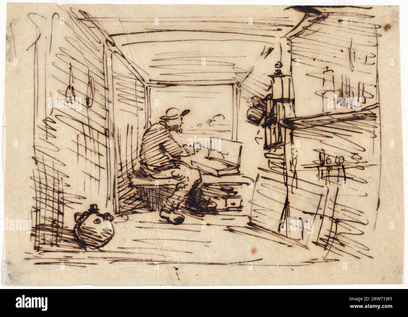 The Studio on the Boat. Charles-François Daubigny. 1862 Stock Photo - Alamy