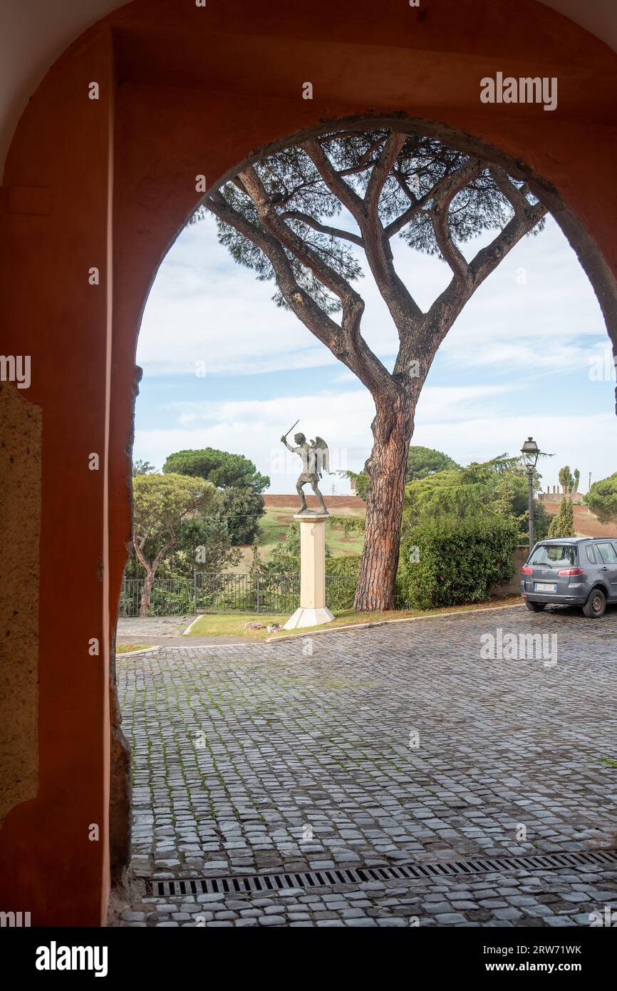 November 11, 2022 in Rome, Italy - Statueat the The Sanctuary of the ...