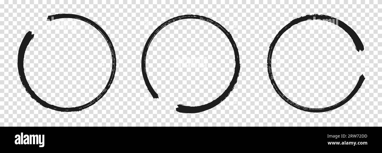 Sketch of circular doodles with a marker. Set of circular frames ...