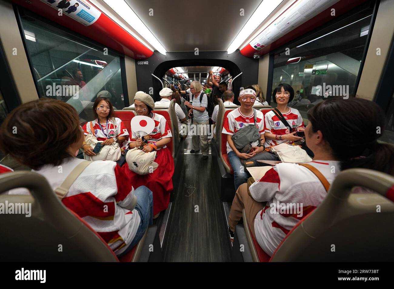 Japan fans travel to the stadium ahead of the Rugby World Cup 2023 ...