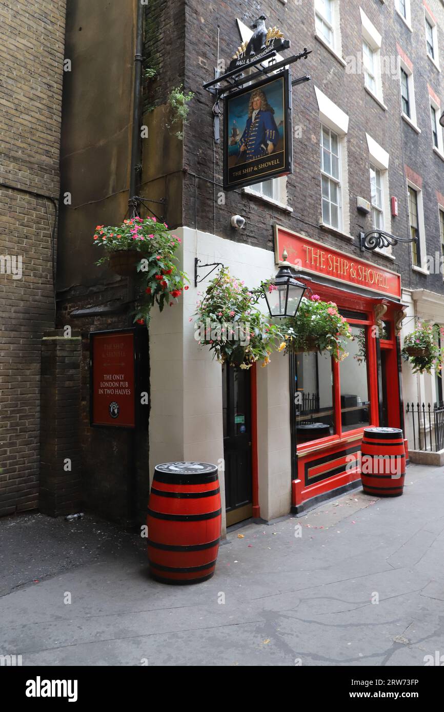 Exterior of Ship and Shovell Pub Craven Passage, London, UK September ...