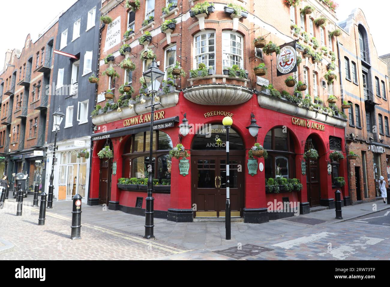 Exterior of Crown and Anchor pub Neal Street, London, UK September 2023 ...