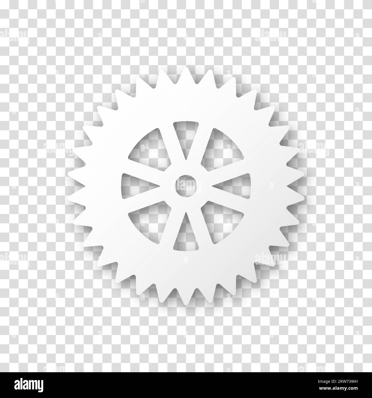 Gear icon, flat design. Machine sprocket gear icon. Realistic vector ...