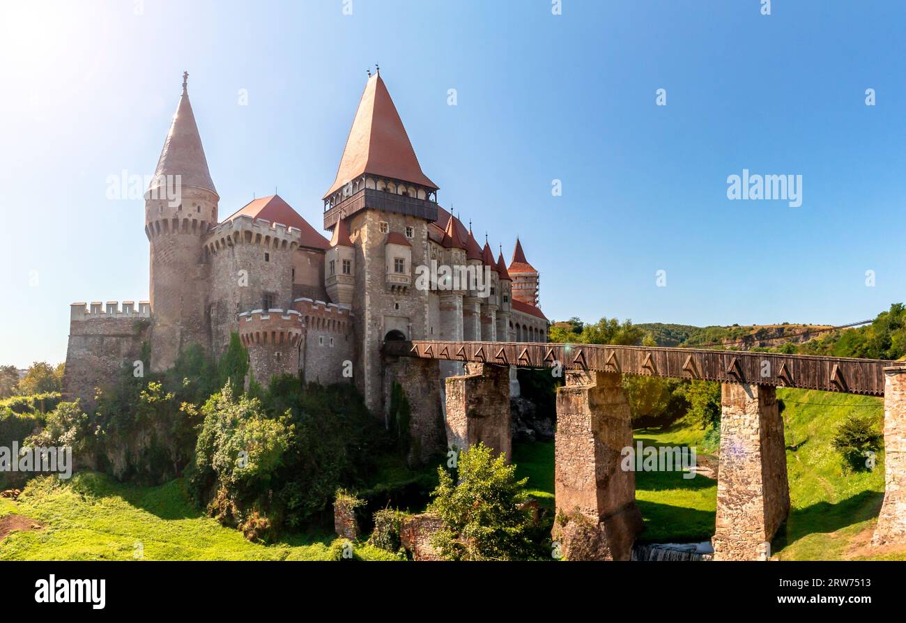 Corvin Castle Romania - Hunyad Castle. Panorama of the Corvin's Castle ...