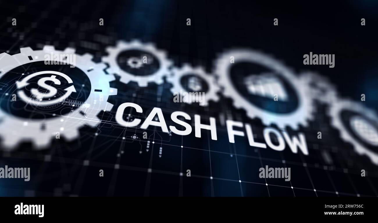 Cash flow button on virtual screen. Business Tehcnology concept Stock ...
