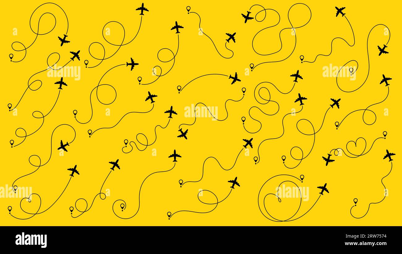 Aircraft tracking, plane path, travel, map pins, location pins ...