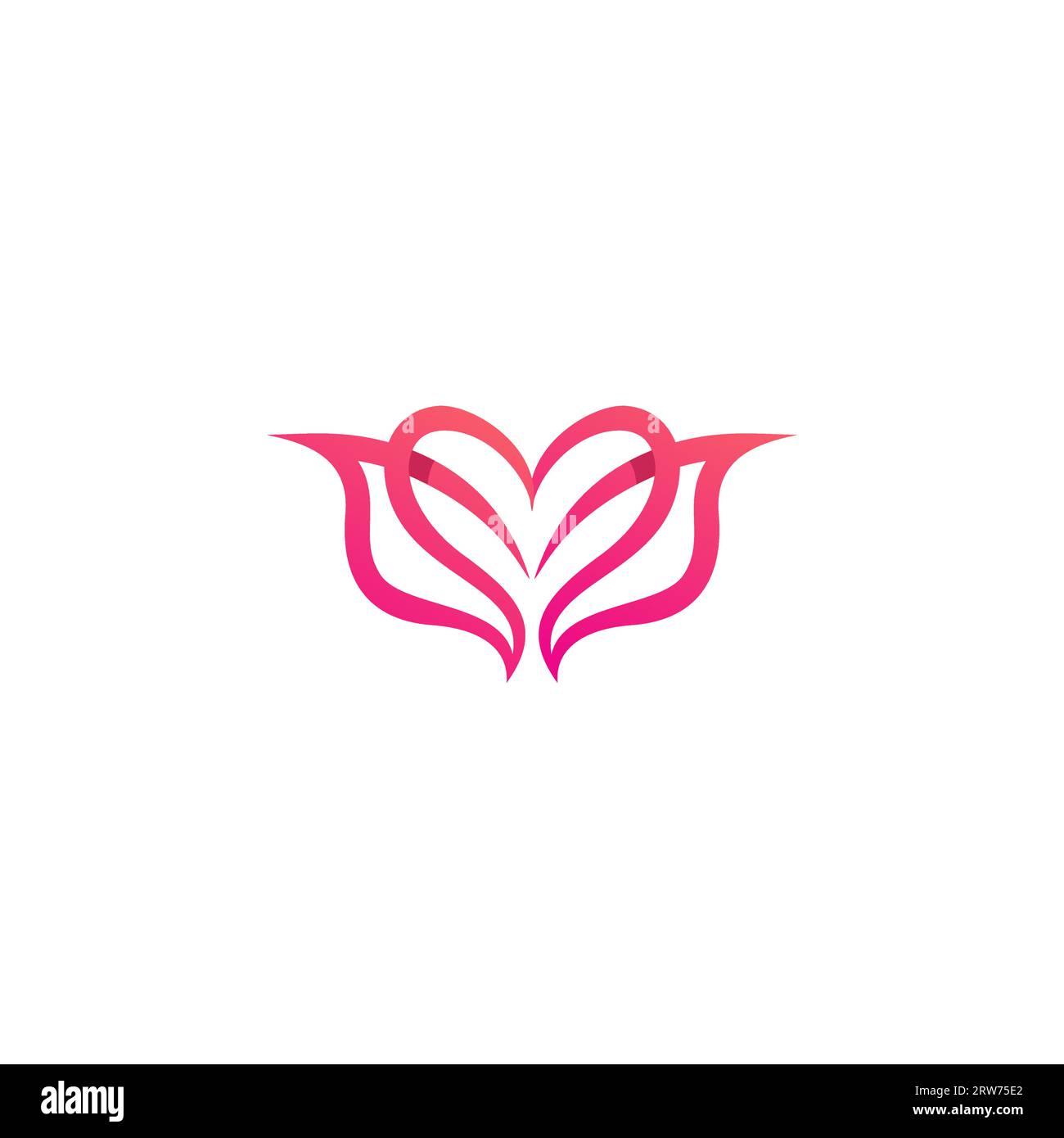 Love Lotus Logo Design. Flower Love Logo Vector Stock Vector Image ...