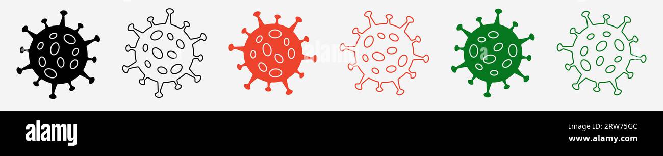 Set icon sign pox or virus in a flat style. Virus concept. Vector ...