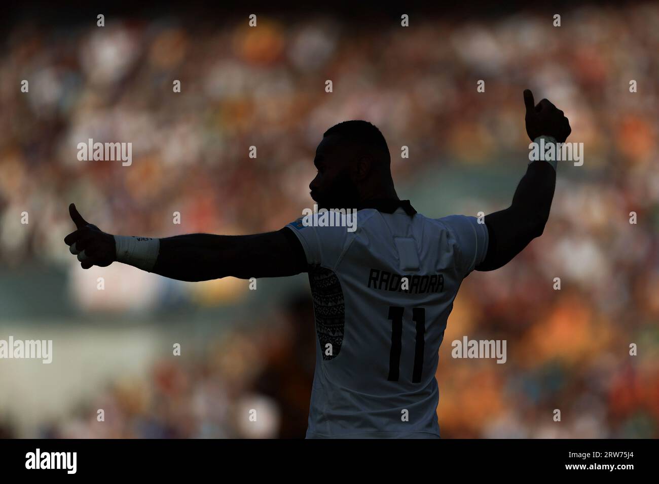 Fiji's Semi Radradra gestures during the Rugby World Cup Pool C match ...