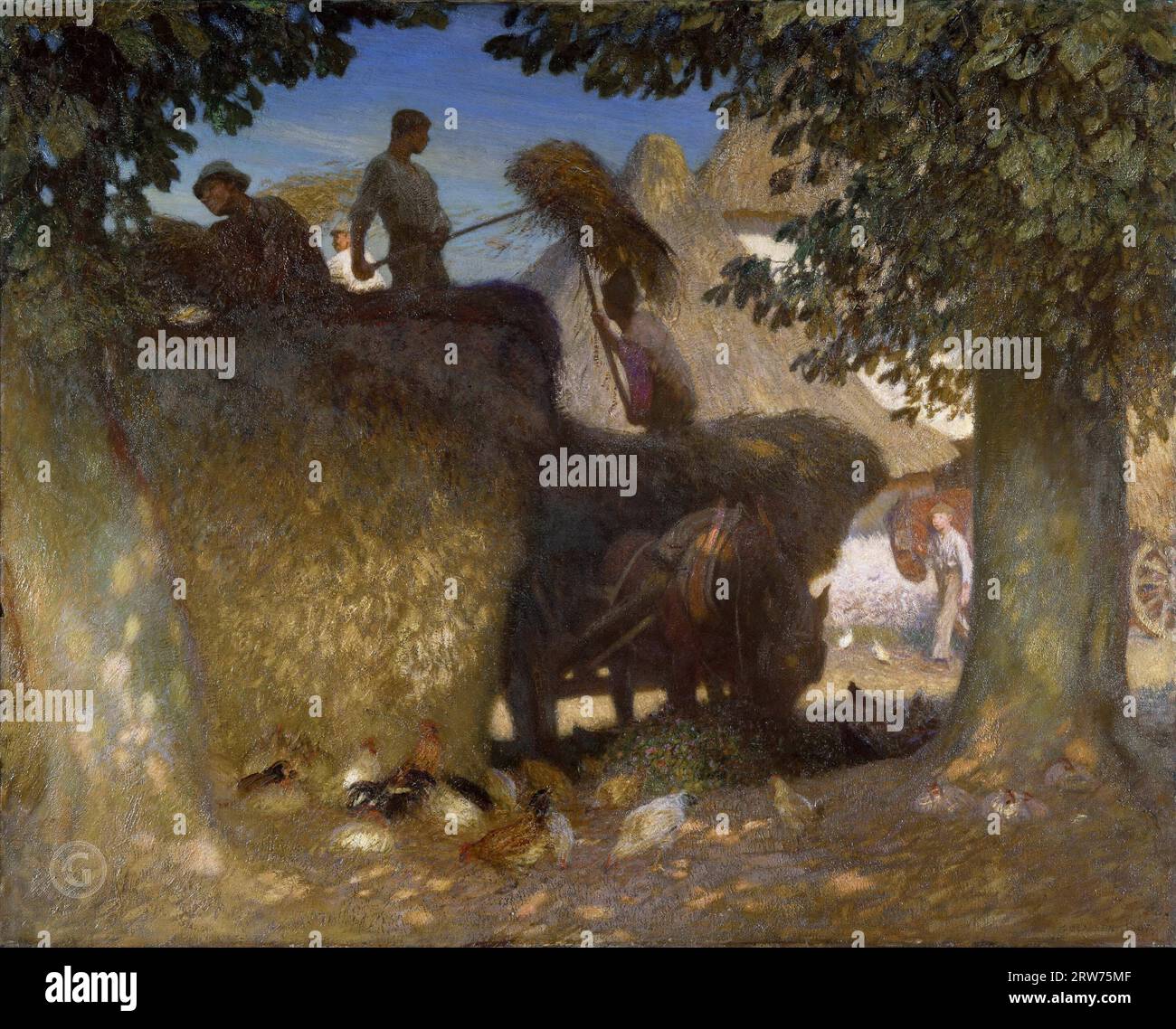 Building the Rick Sir George Clausen (1852-1944 Stock Photo - Alamy