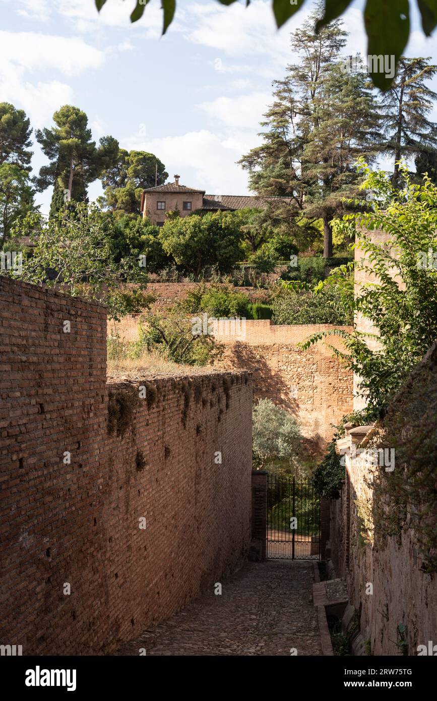 View of the Partal Palace from the old access to the Generalife from ...