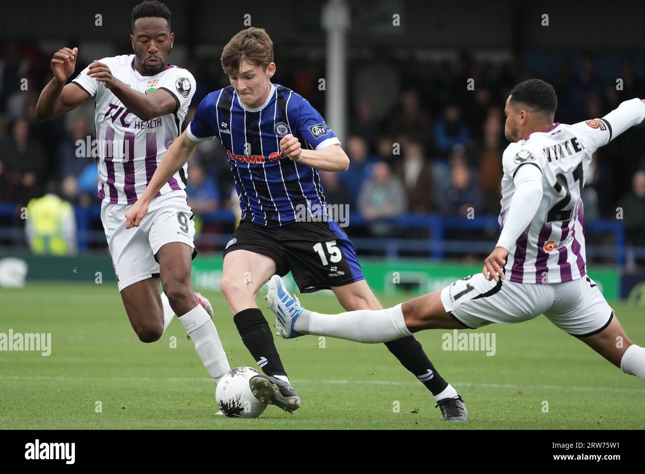 Rochdale v Barnet 16 September 2023 at the Crown Oil Arena. Vanarama ...