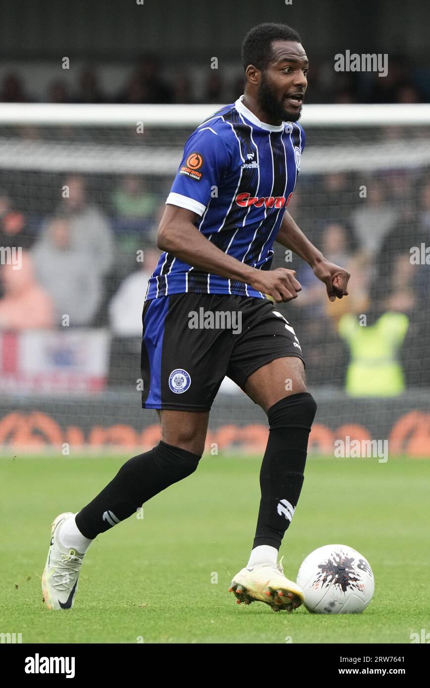 Rochdale v Barnet 16 September 2023 at the Crown Oil Arena. Vanarama ...