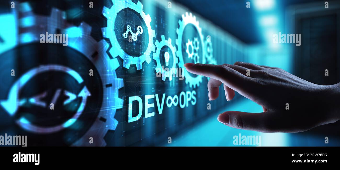 DevOps Agile development concept on virtual screen Stock Photo - Alamy