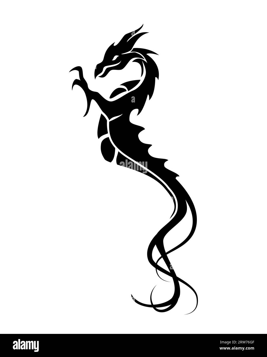 Flying dragon illustration Black and White Stock Photos & Images - Alamy