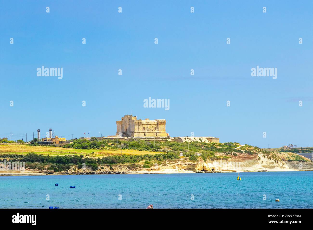 St. Lucians Tower or It-Torri ta' San Lucjan in Maltese, a large ...