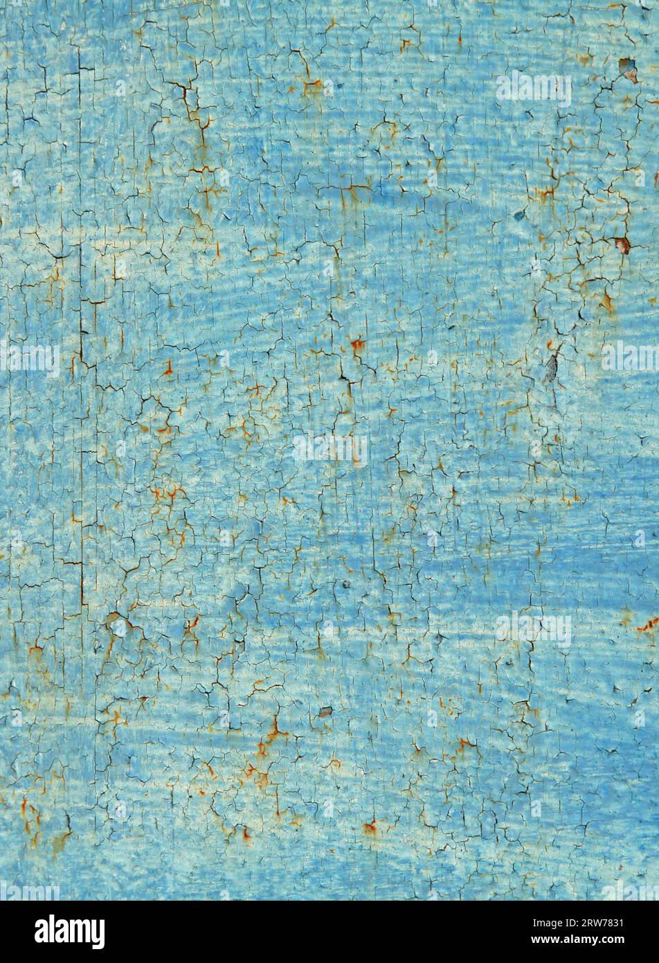 Wall background, texture, made of rusted metal. An old blue and rusty ...